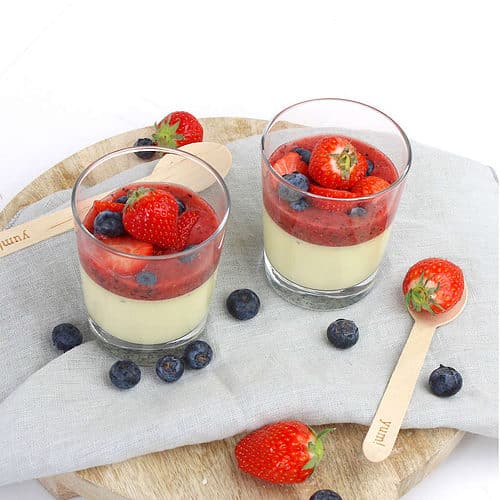 Panna cotta met rood fruit