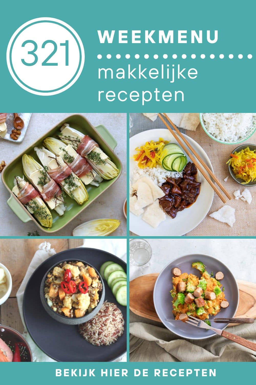 Weekmenu makkelijke recepten 321 - Lekker eten met Linda