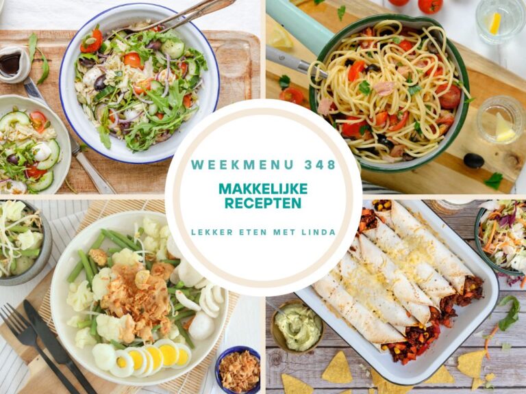 Weekmenu makkelijke recepten 283 - Lekker eten met Linda